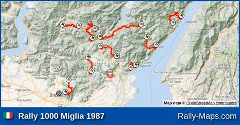 Streckenverlauf Rally 1000 Miglia 1987 CIAR RallyeKarte De