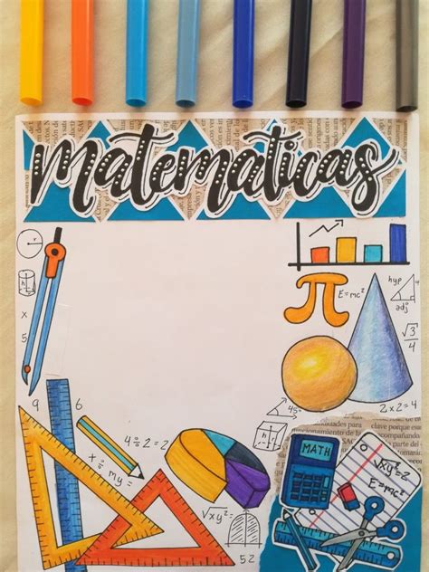 Portada para matemáticas Book cover page design School book covers