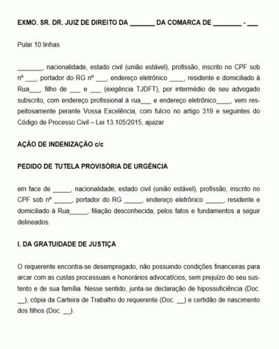 Petição Padrão Inicial Novo CPC