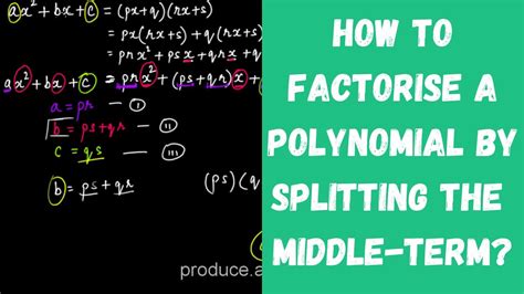 how to factorise a polynomial by splitting the middle term polynomials grade 9 youtube