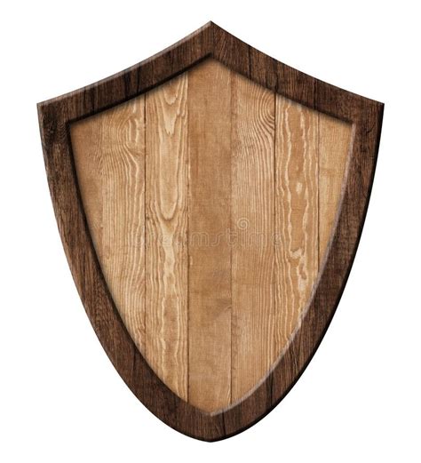Tablero De Madera Del Escudo De La Protecci N De La Defensa Hecho De La