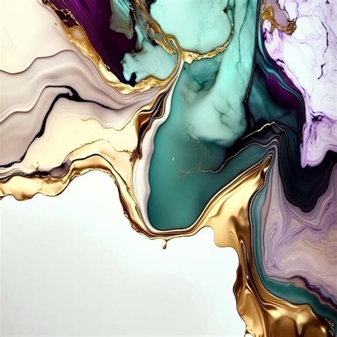 Premium AI Image A Colorful Abstract Painting With Gold And Purple