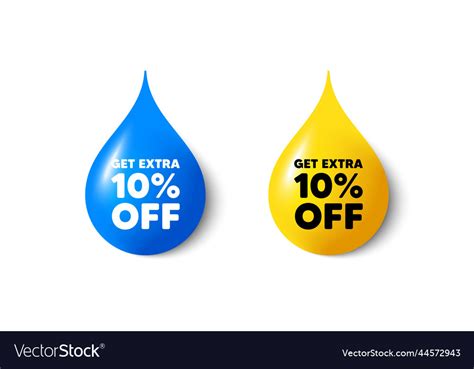 Get Extra 10 Percent Off Sale Discount Offer Sign Vector Image