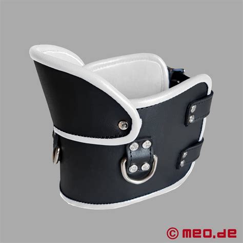 Bdsm Posture Collar Aus Leder Schwarz Wei Bei Meo Online Kaufen