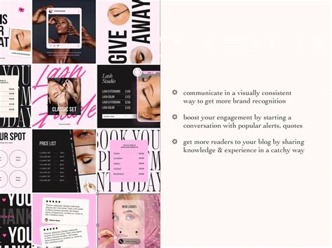 Pink Lash Tech Instagram Post Templates Lash Artist Canva Template