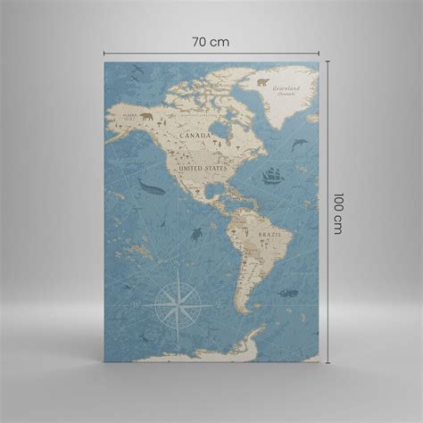 Obraz na płótnie Świat w zasięgu ręki 70x100cm Mapa Świata