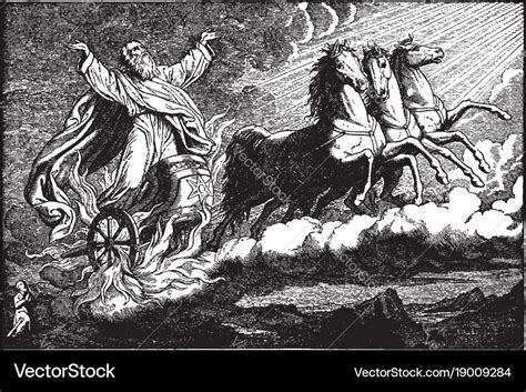 Elijah Taken Up To Heaven In A Chariot Of Fire Vector Image