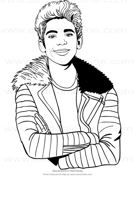 Carlos Disney Descendants Coloring Page Coloring Pages