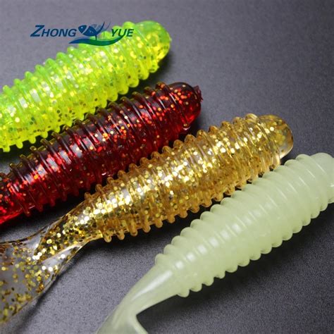 NEW 10pcs Bag Artificial Curly Tail Maggot Grub Worm Fishing Lures Soft