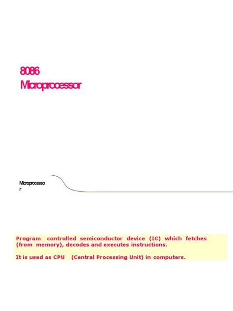 8086 microprocessor pdf central processing unit computer hardware