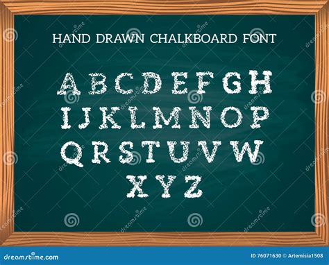 Chalkboard Font Hand Draw Alphabet Cartoon Vector CartoonDealer