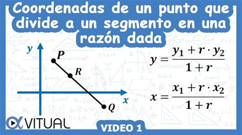 Coordenadas de un punto que divide a un segmento en una razón dada
