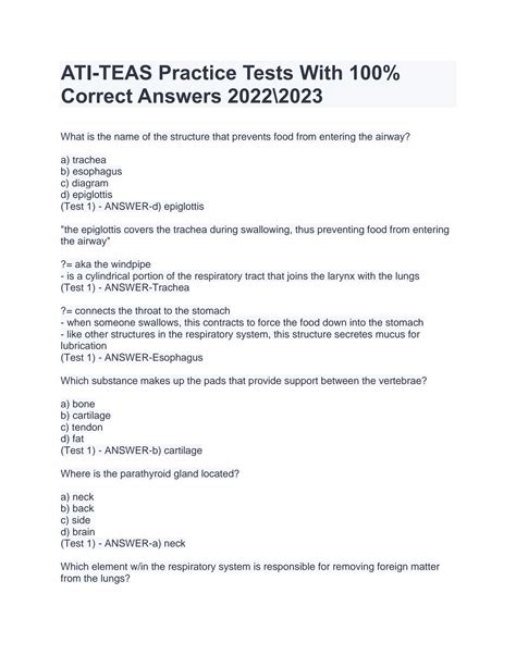 SOLUTION Ati Teas Practice Tests Studypool
