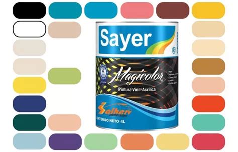 Pintura Vinilica Acrilica Lavable Sayer Magicolor 4 Lt Color Verde