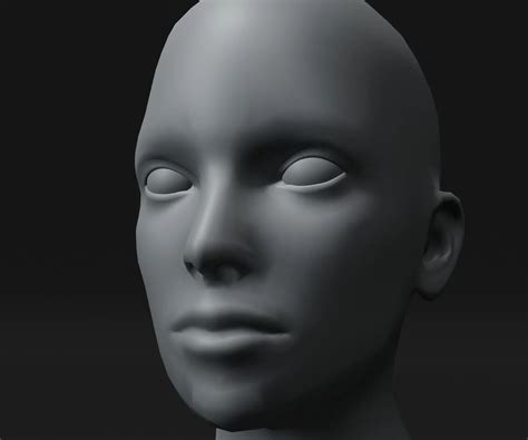 Female Body Base Mesh 3D Model FlippedNormals
