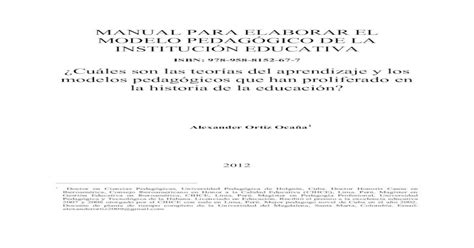 MANUAL PARA ELABORAR EL MODELO PEDAGÓGICO DE LA El término modelo