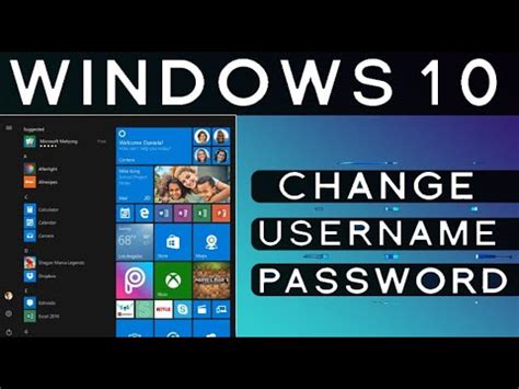 How To Change Username And Password In Windows Youtube