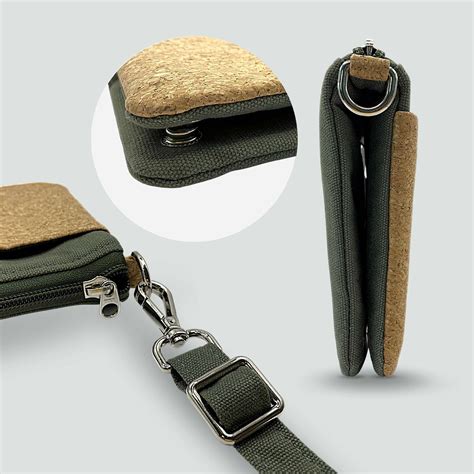 Kuratist MILA Flache Crossbody Tasche Aus Naturkork Canvas