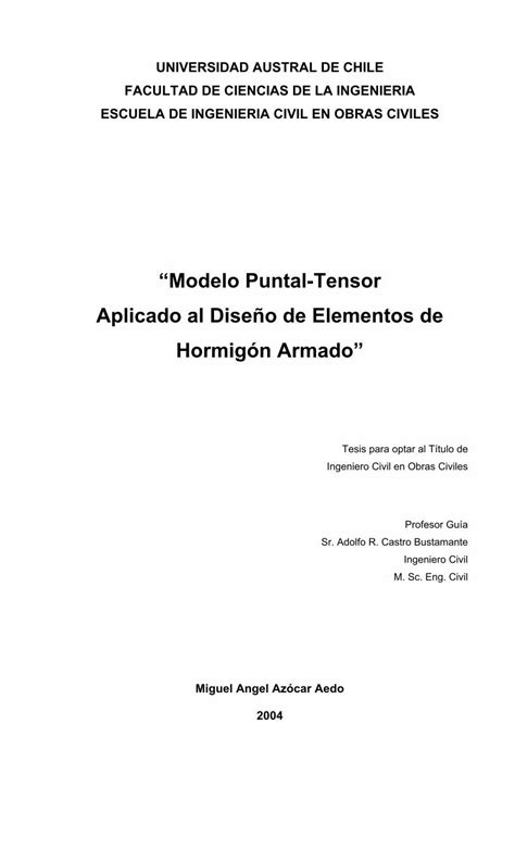 PDF Modelo Puntal Tensor Aplicado al Diseño de Elementos de