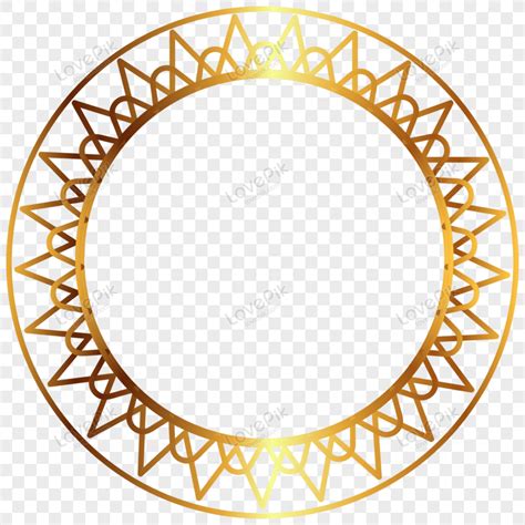 Circle Gold Frame Golden Border Golden Abstract Border PNG Hd