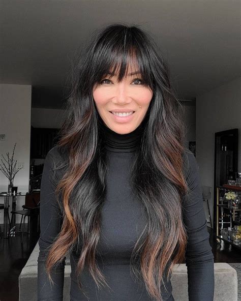 Long Black Hair Long Hair Cuts Black Hair Bangs Bayalage On Black