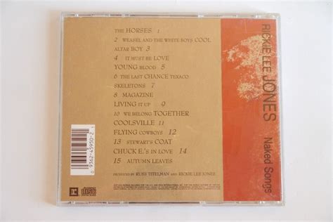 Naked Songs Live And Acoustic By Rickie Lee Jones CD Sep 1995