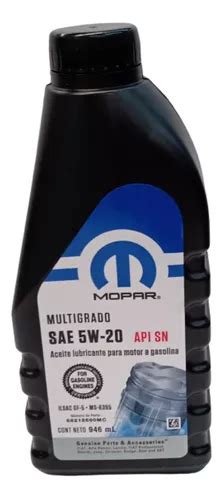 Aceite Mopar 5w20 Api Sn 946 Ml 68218890mc MercadoLibre