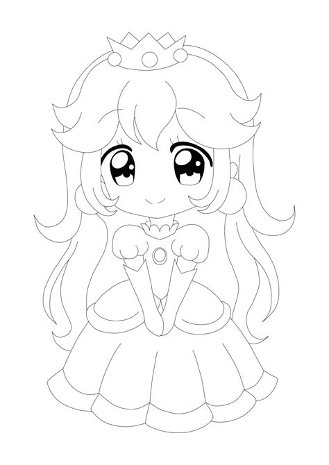 Coloriage Princesse Peach Anime Coloriage Gratuit à Imprimer Dessin