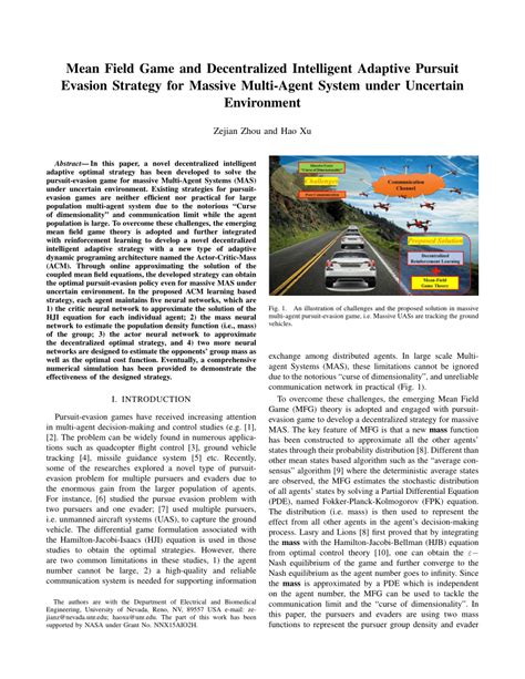 pdf mean field game and decentralized intelligent adaptive pursuit evasion strategy for