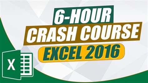the ultimate ms excel crash course 6 hour microsoft excel 2016 tutorial for beginners youtube