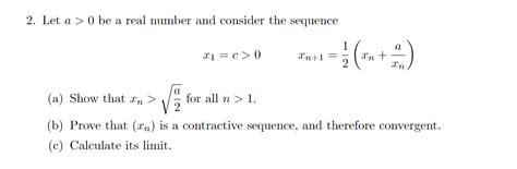2 let a 0 be a real number and consider the sequence a x1 c 0 4 1 1 xn 1 2