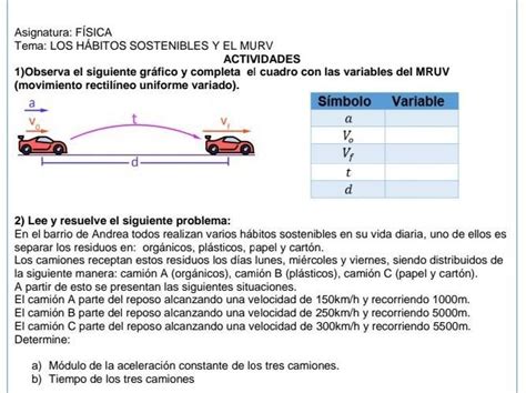 Observa El Siguiente Gr Fico Y Completa El Cuadro Con Las Variables Del