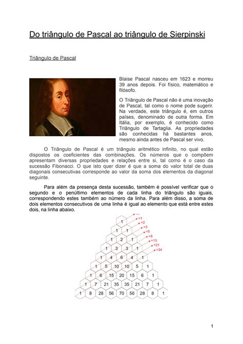 SOLUTION Trabalho de Matemática curiosidades sobre o Triângulo de