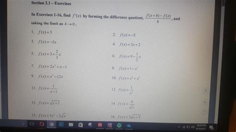 solved section 2 1 exercises fxh and in exercises 1 16