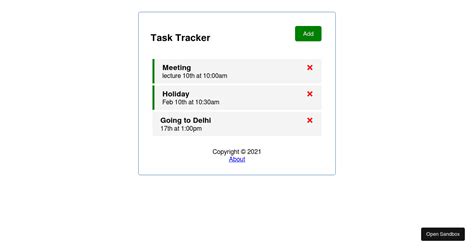 React Redux Task Tracker App Codesandbox