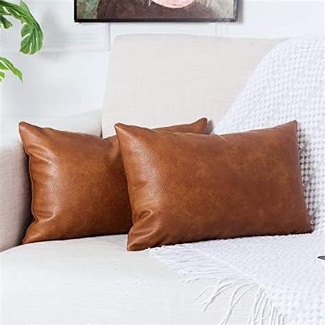 PANOD Juego de 2 fundas de almohada de piel sintética de alta calidad