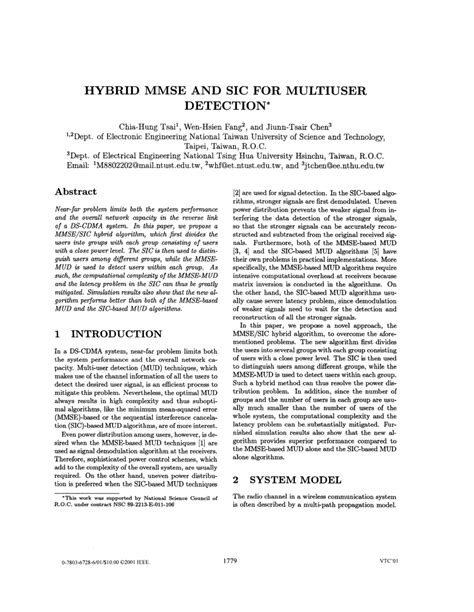 pdf hybrid mmse and sic for multiuser detection