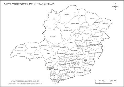 MAPA DE MINAS GERAIS Mapas Para Colorir