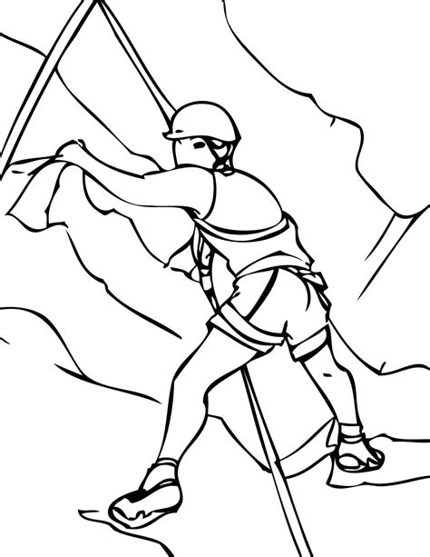 Contorno De Escalada De Montanha Para Colorir Imprimir E Desenhar