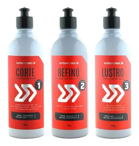 Kit Polimento Menzerna 300ml Corte Refino Lustro Autoamerica
