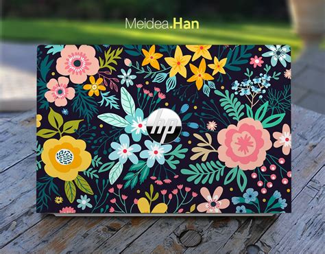Hp Laptop Skin Pavilion X360 16 Personalized Customizable Flowers Vinyl