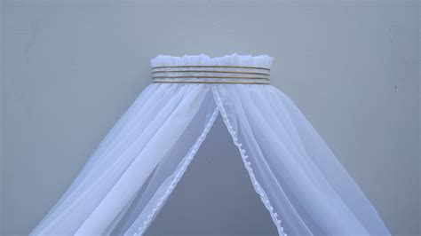 cortinado em voil pompom Nana Enxoval kit berço e dossel mosquiteiro