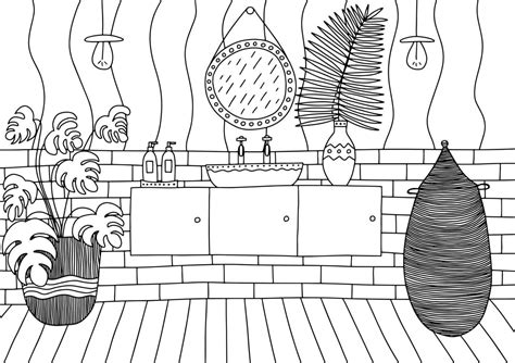 Desenho De Interiores De Banheiro Para Colorir Desenho De Banheiro