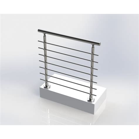 Garde Corps Alu Finition Inox 7 Lisses Horizontales Fixation
