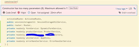 Typescript Angular Sonar Constructor Has Too Many Parameters 8