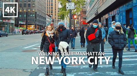 4K NEW YORK CITY Walking Tour Manhattan 6th Avenue 42nd Street
