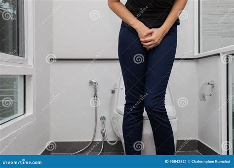 Woman Needs To Pee In The Toilet Stock Image Image Of Diarrhea Room