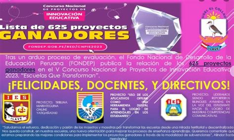 Felicidades docentes ganadores del concurso de innovación educativa