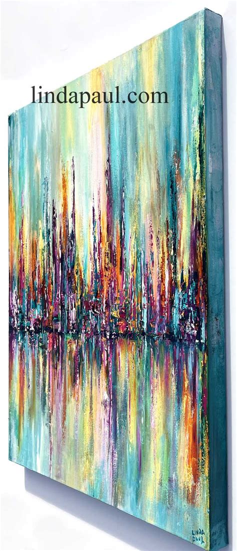 Colorful Abstract Painting For Sale Cityscape Original Art