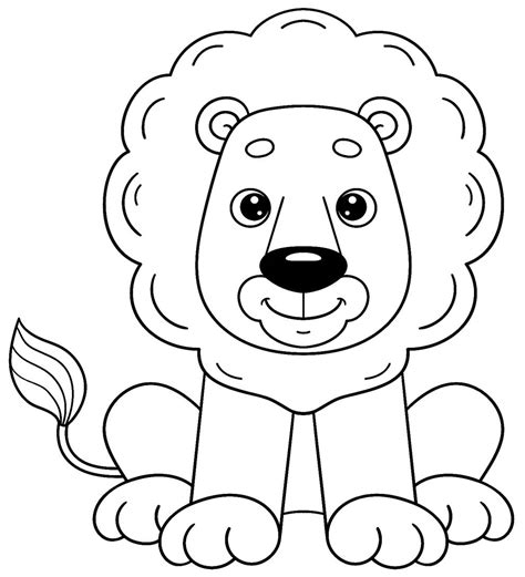 Leao Para Colorir Educação Infantil BRAINCP